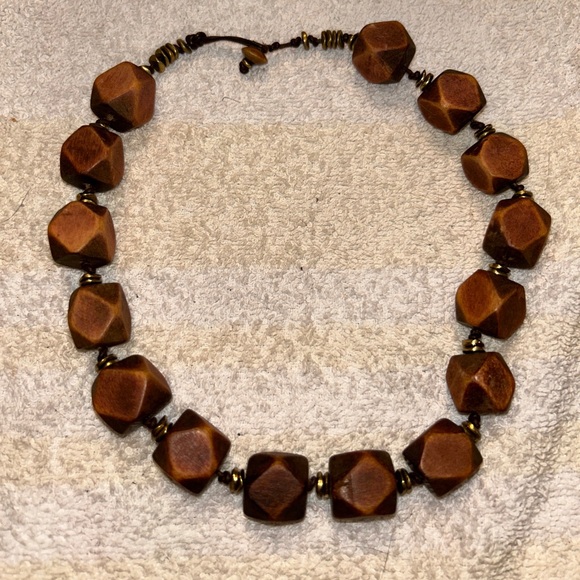 Jewelry | 16 Chunky Wood Bead Choker Necklace | Poshmark